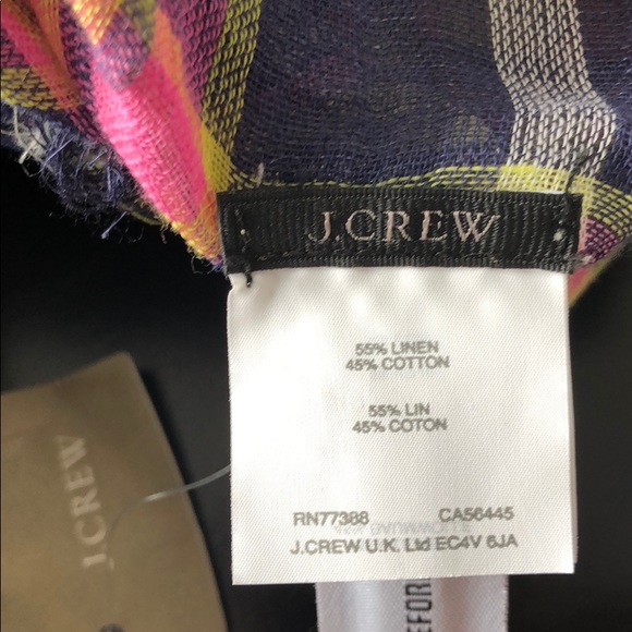 J. Crew | Accessories | Nwt J Crew Linen Scarf | Poshmark
